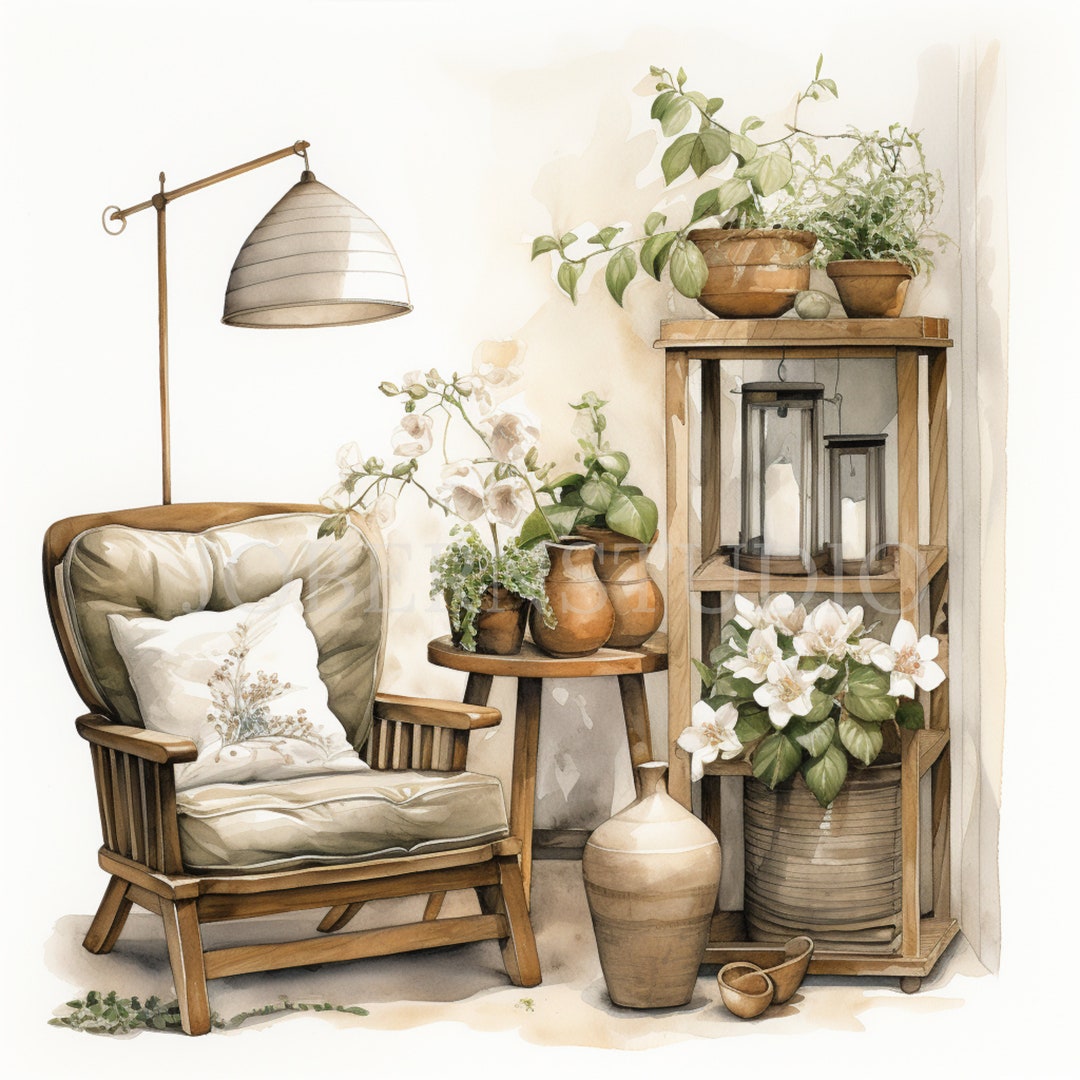 Living Room Clipart Bundle 15 High Quality Png,cottage Home Decor ...