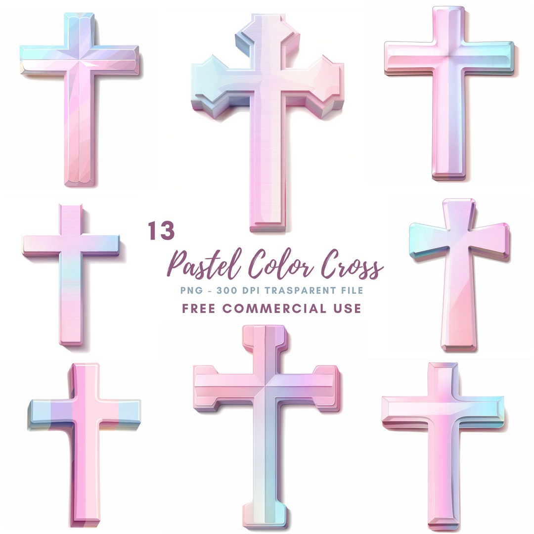 Pink Cross Clipart Bundle 13 High Quality Png,cross Watercolor ...