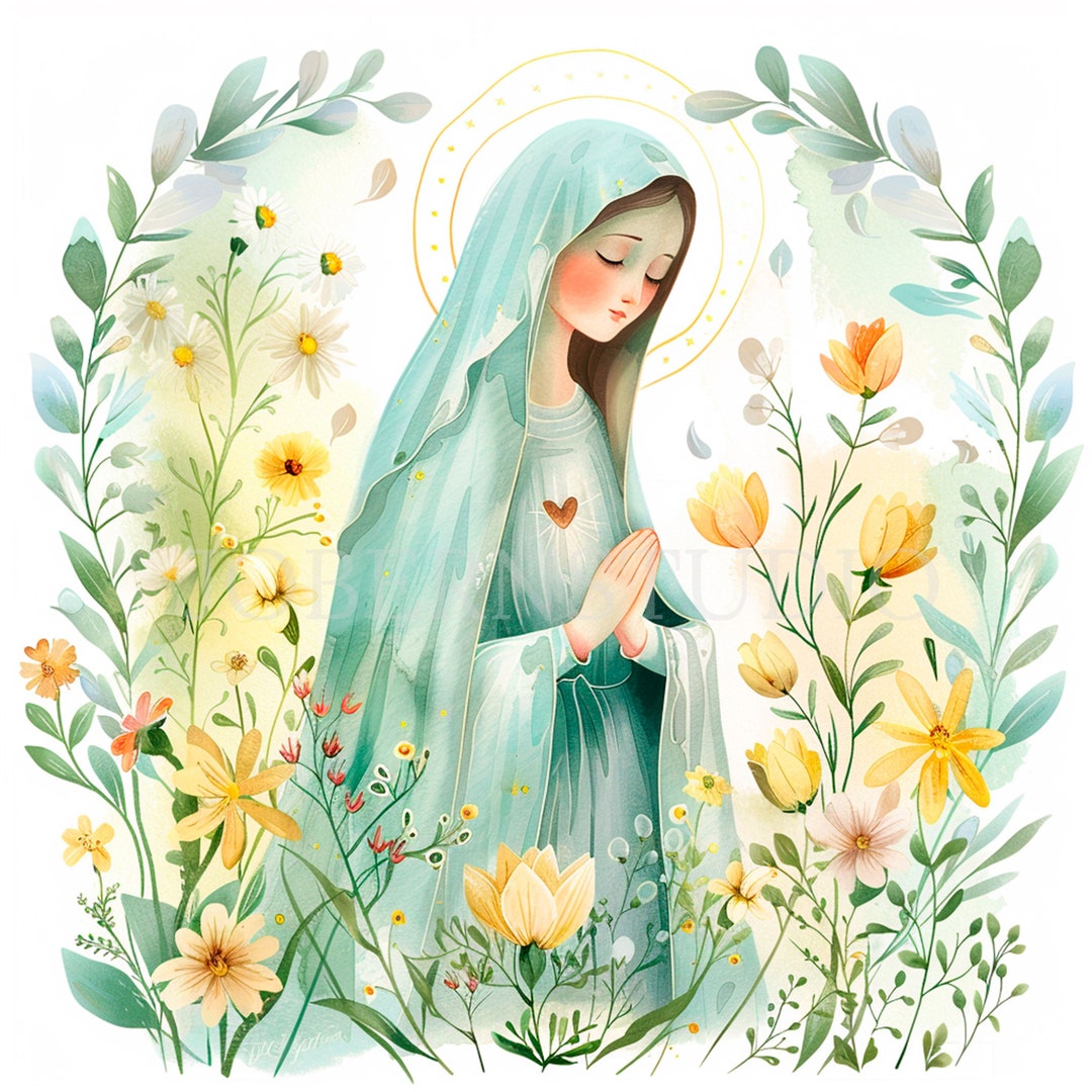 Immaculate Sacred Heart Clipart,bundle 15 High Quality,holy Mary ...