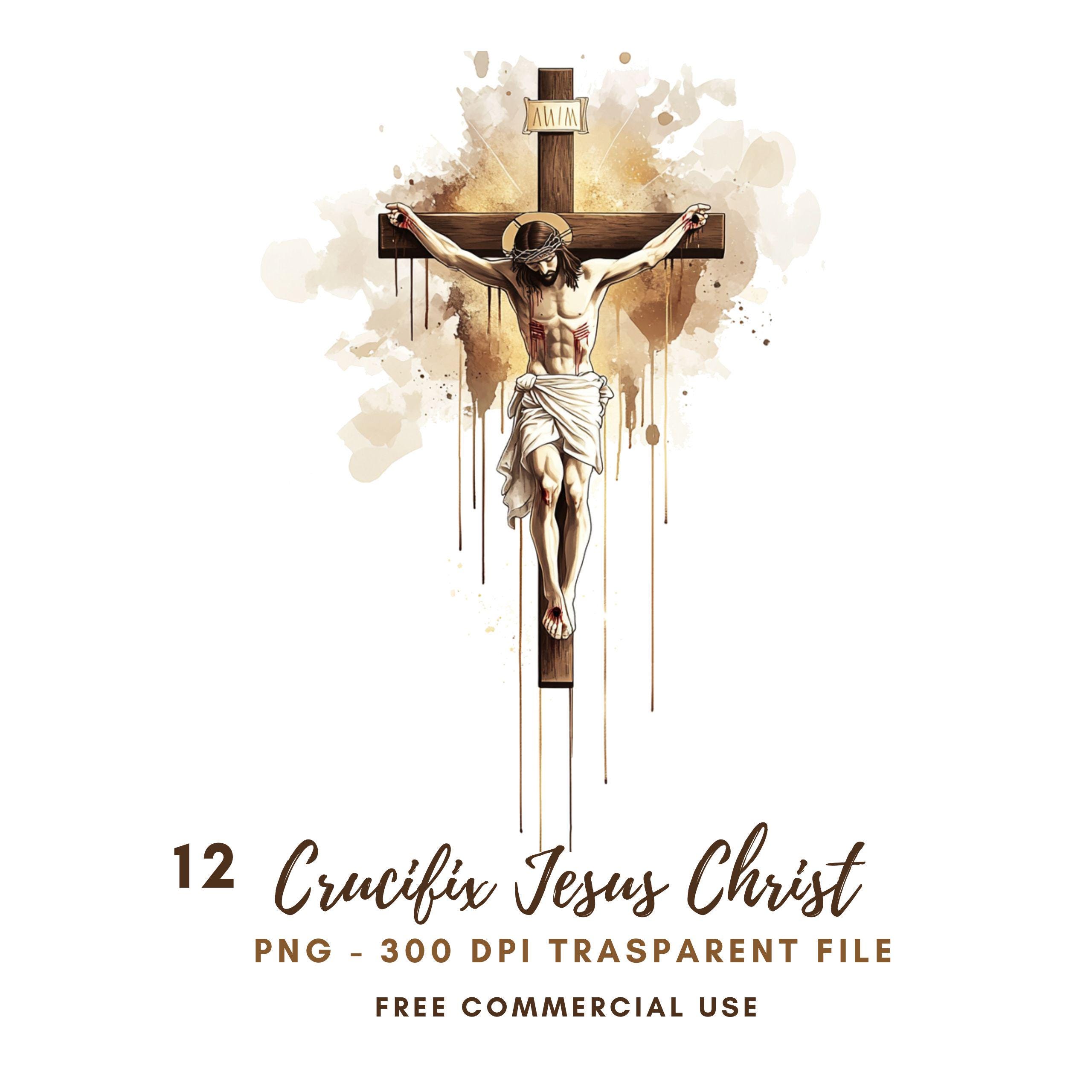 Crucifix Cross Clipart Bundle 12 High Quality Png,watercolor Beige ...