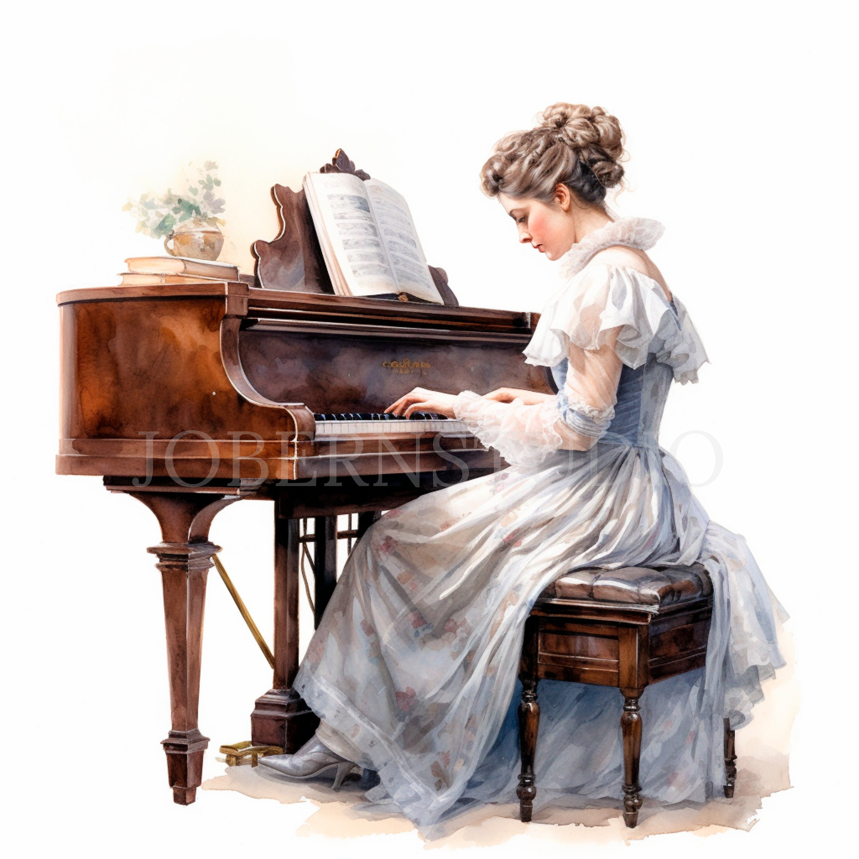 Victorian Woman Play Piano Clipart Png,bundle 15 High Quality Jpg ...