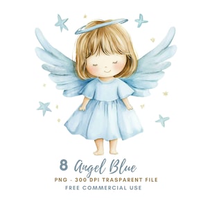 Guardian Angel Clipart PNG Bundle 8 High Quality Png,watercolor Blue ...