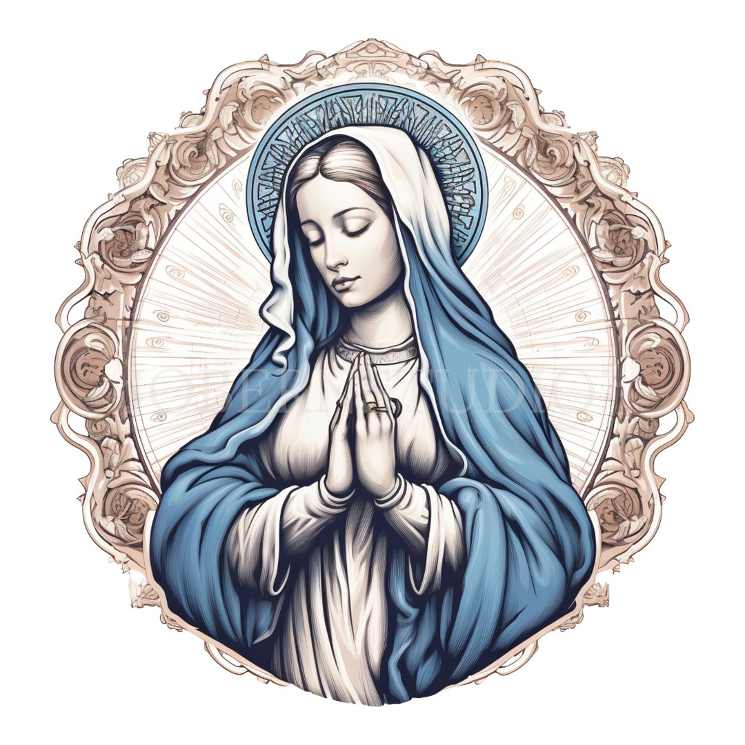 Virgin Mary Clipart,bundle 15 High Quality Png,watercolor Clip Art Jpg ...