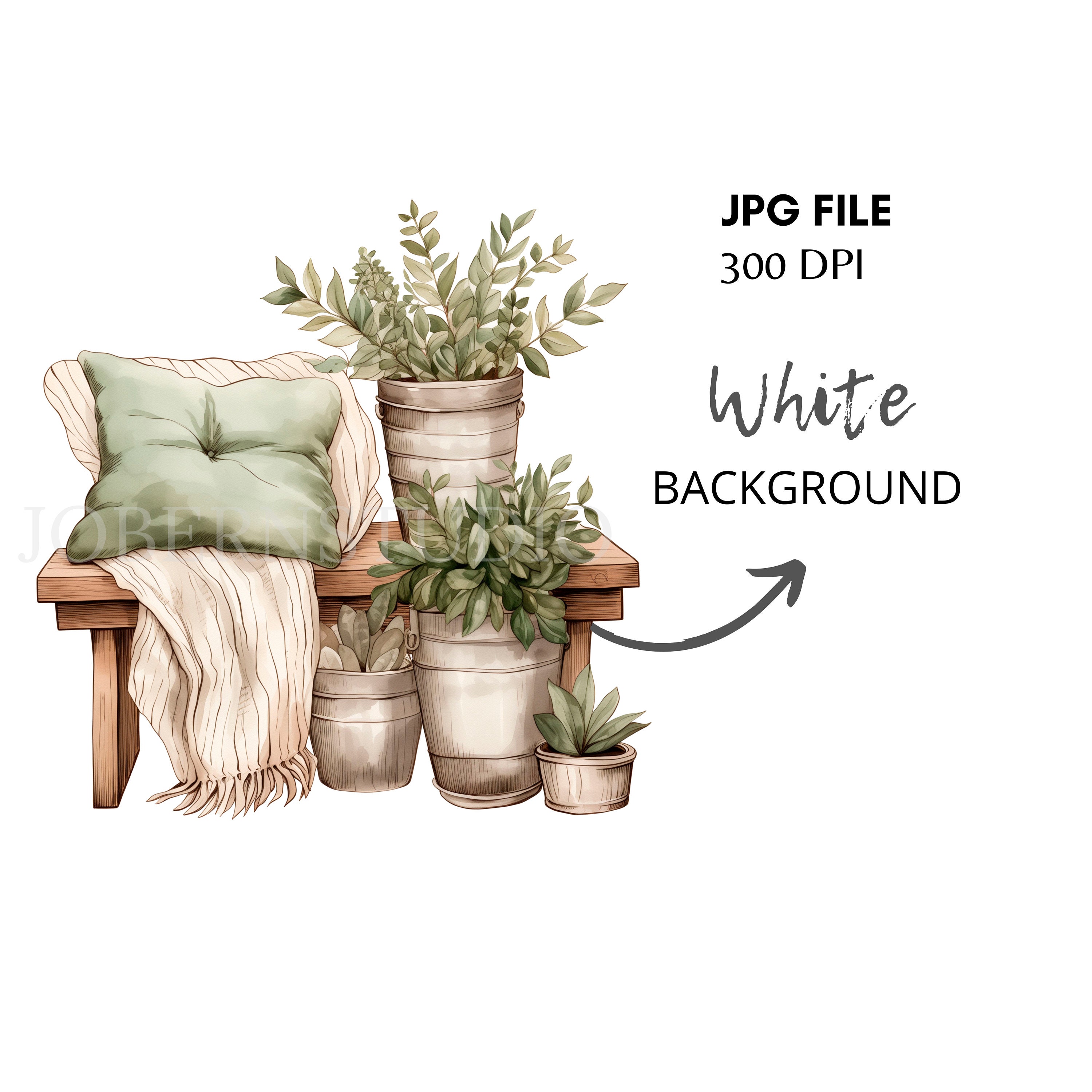 Home Decor Clipart Bundle 13 High Quality Png,watercolor Living Room ...
