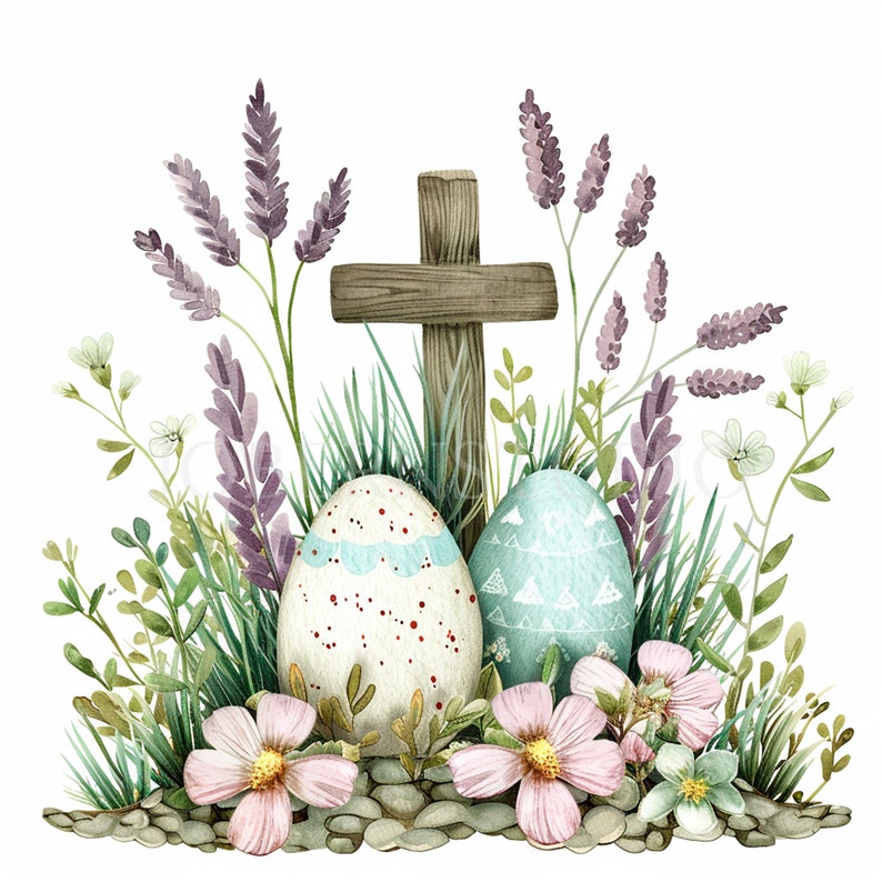 Easter Cross Clipart PNG Bundle 12 High Quality,easter Cross Egg ...
