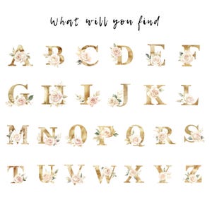 Floral Alphabet Letter Clipart Bundle 26 High Quality PNG, Watercolor ...