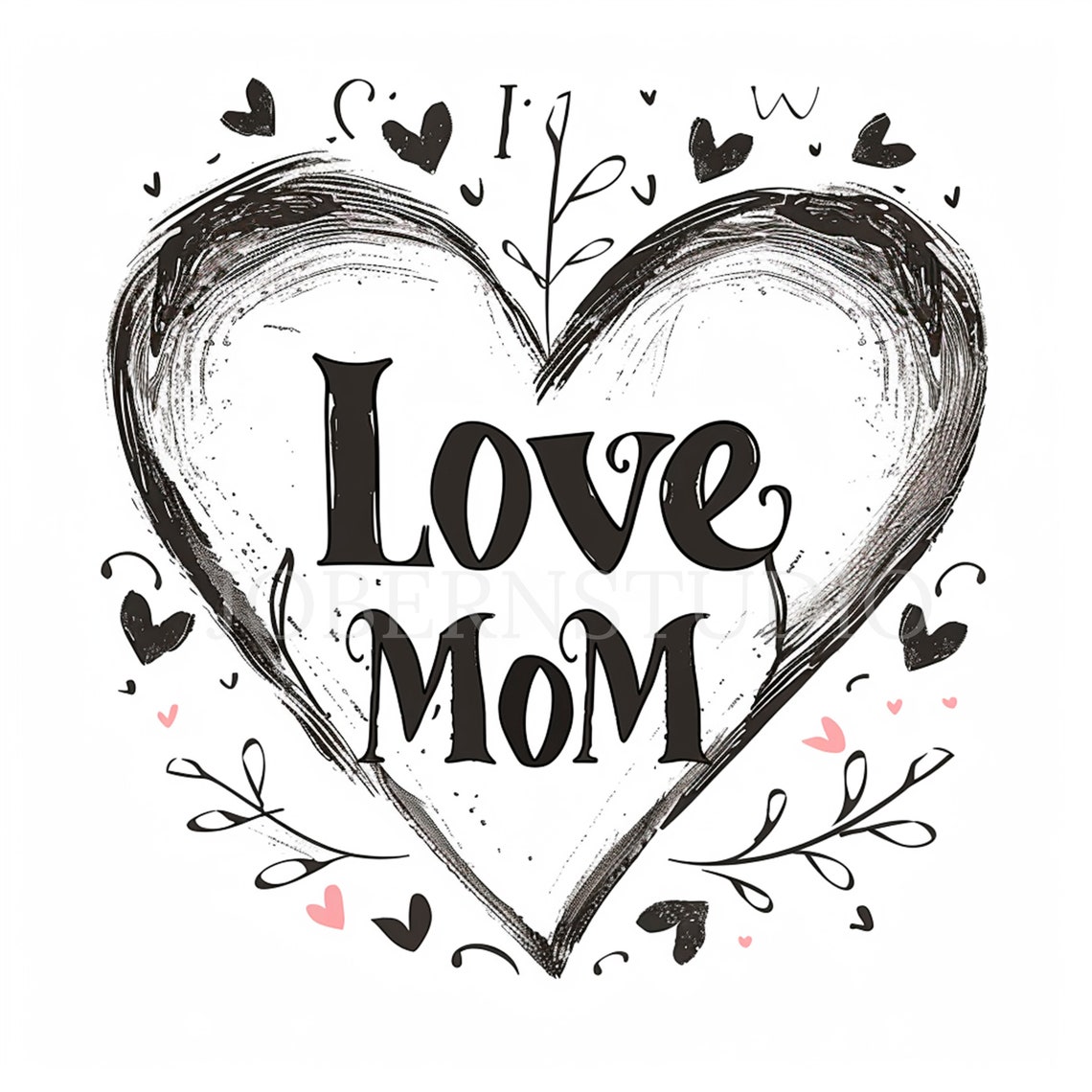 Mother's Day, I Love Mom Text, Clipart Bundle 15 High Quality PNG ...