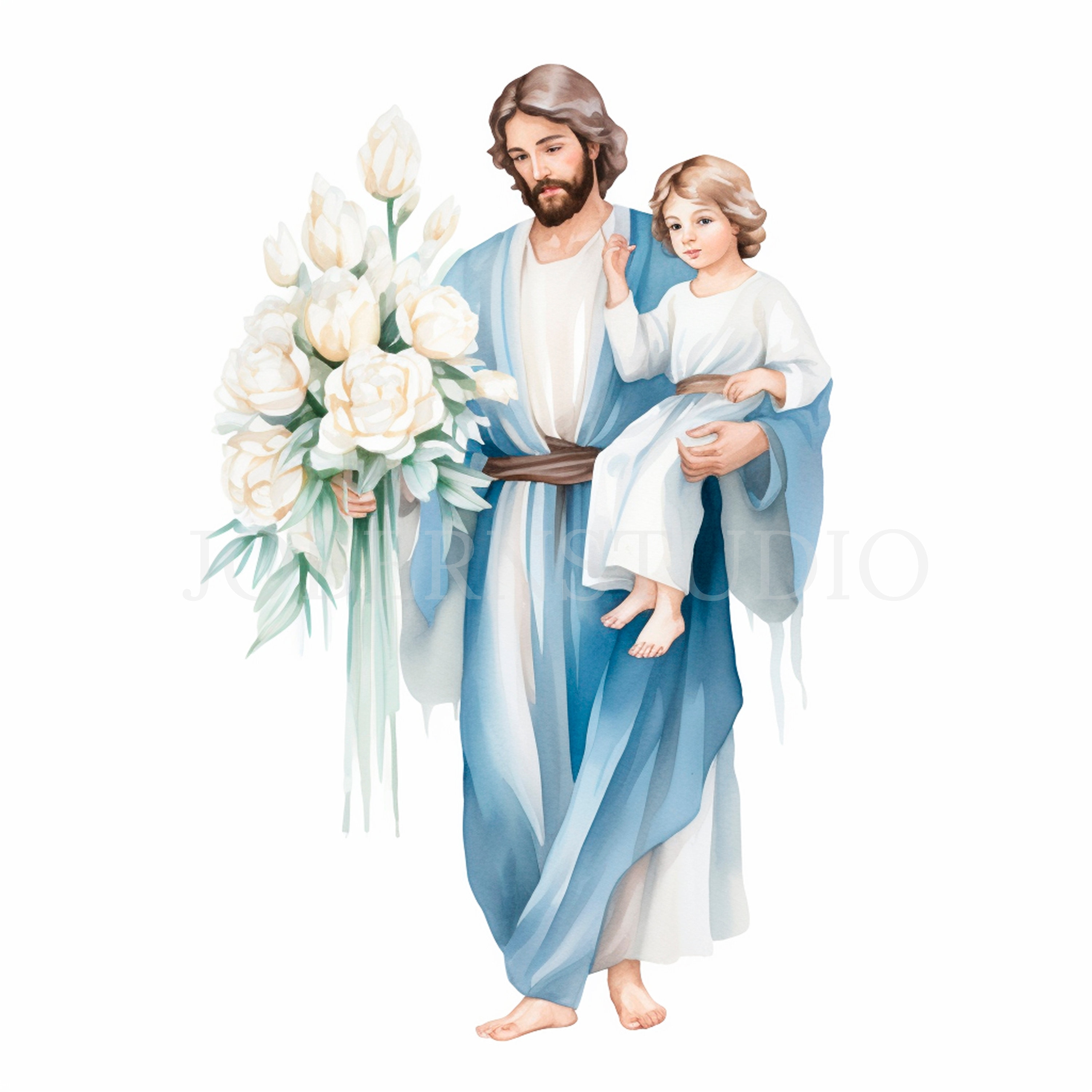 Saint Joseph Clipart Bundle 15 High Quality PNG, Saint Joseph With ...