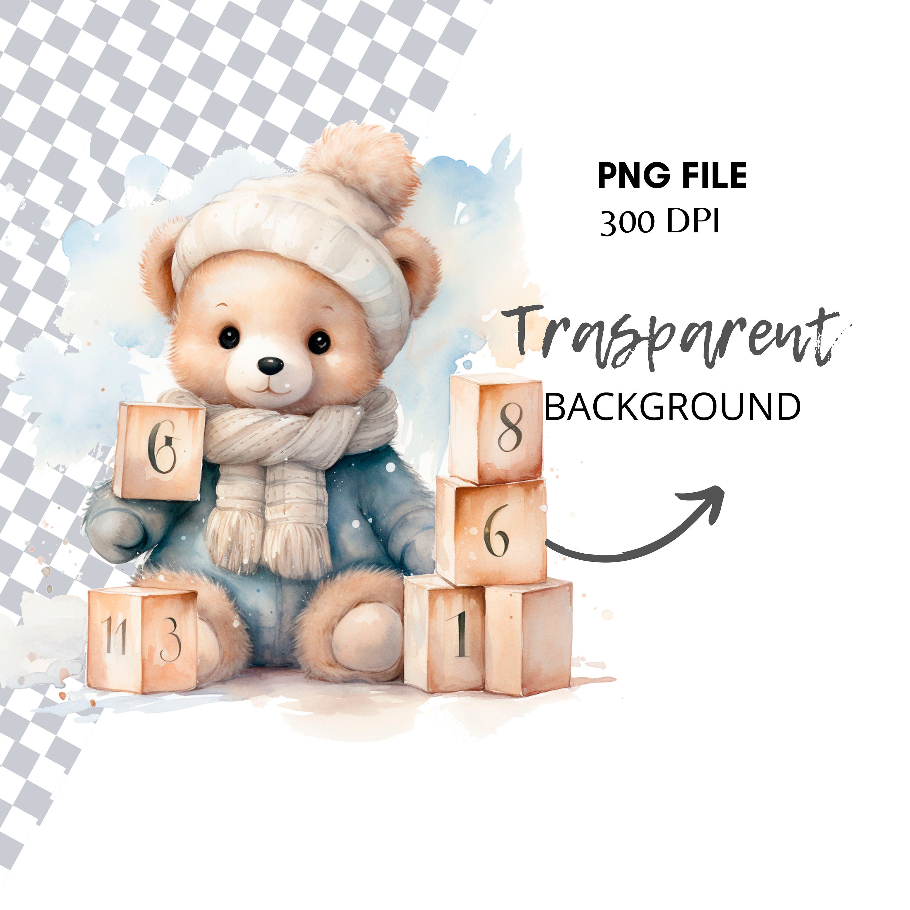 Blue Teddy Bear Clipart Pngbundle 15 High Quality Jpgdigital - Etsy