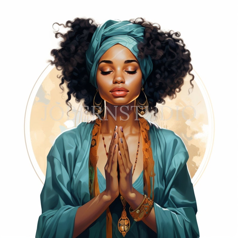 Black Woman Praying Clipart Png,bundle 10 High Quality Jpg,digital Download,card Making,digital ...