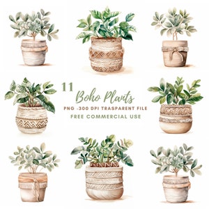 Plants Clipart Bundle 11 High Quality Png,watercolor Floral Home Decor ...