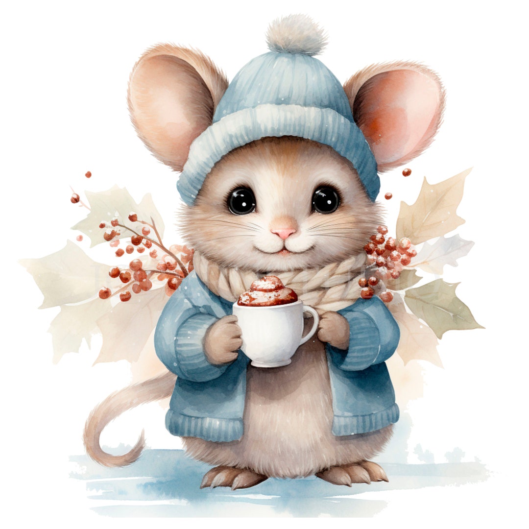 Winter Mouse Clipart Png,bundle 15 High Quality Jpg,digital Download ...