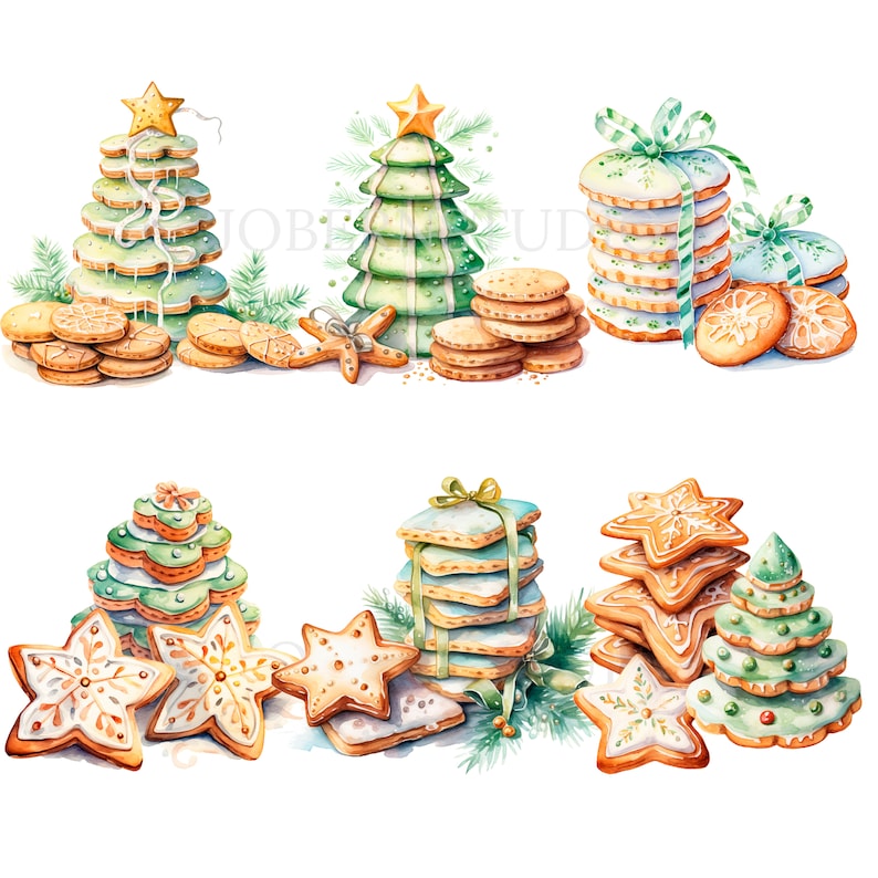 Christmas Cookies Clipart Bundle 15 High Quality - Etsy