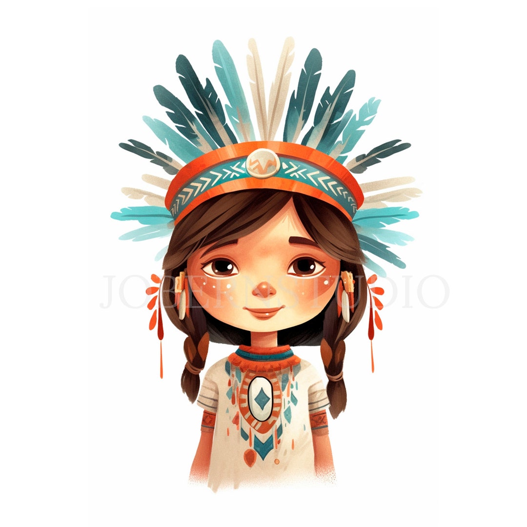 Watercolor Aztec Girl Clipart Png,bundle 10 High Quality ,digital ...