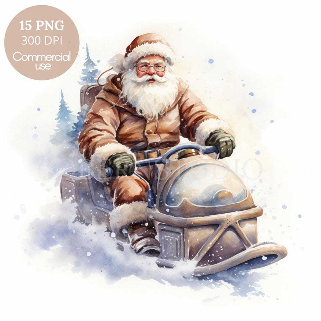 Christmas Santa Claus Snowcat Clipart, Bundle 15 High Quality Png ...