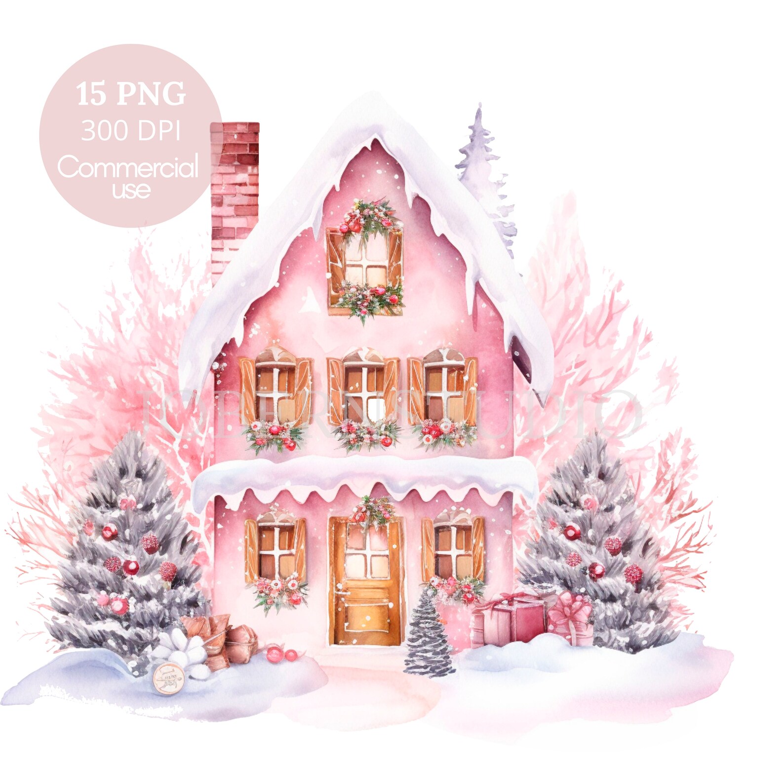 Cozy Winter House Clipart Pngbundle 15 High Quality - Etsy