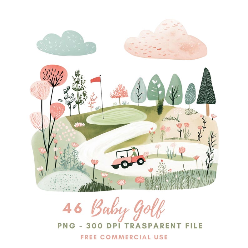 Baby Golf Clipart Png,bundle 46 High Quality, Watercolor Baby Sport ...