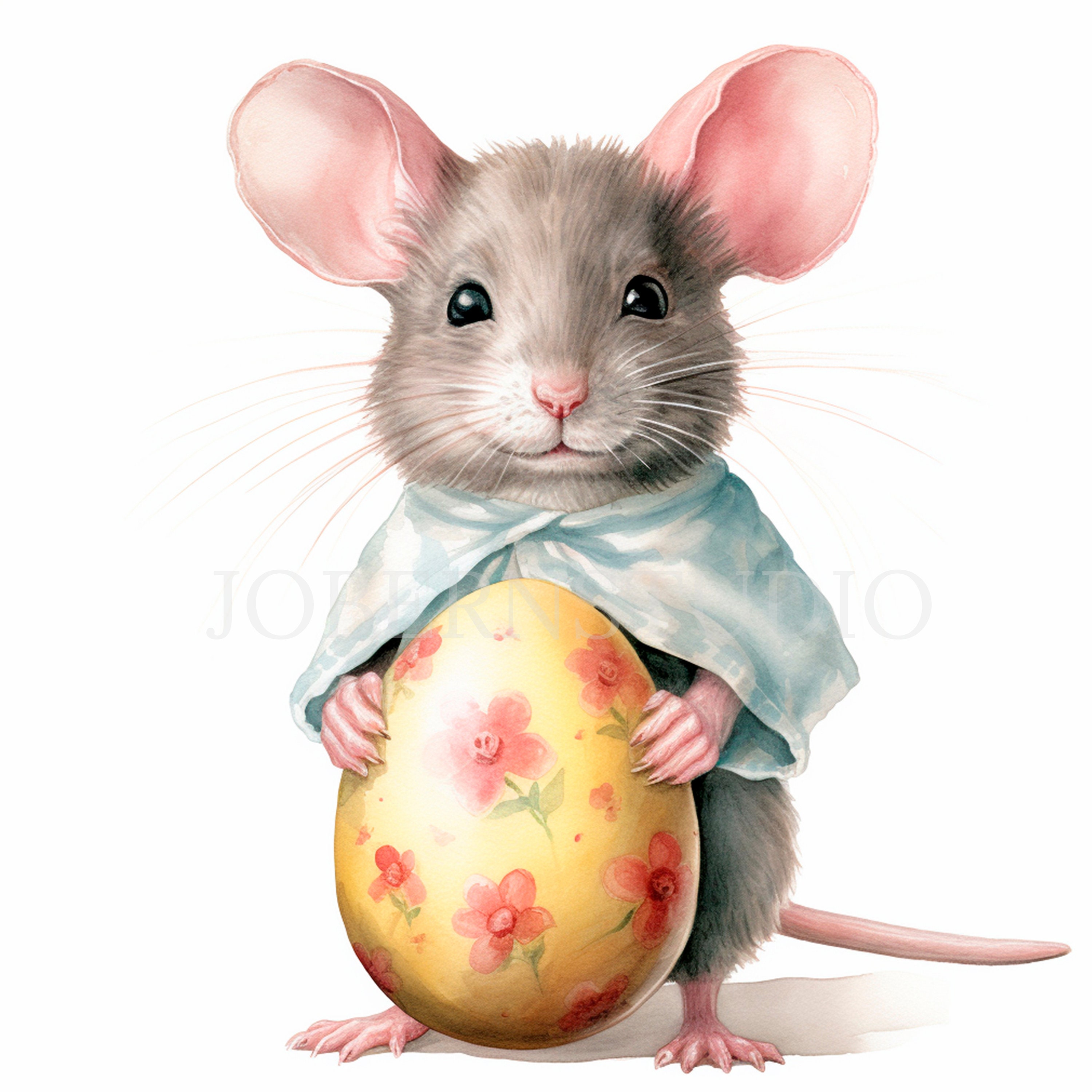 Easter Mouse Clipart PNG Bundle 10 High Quality, Pastel Easter ...