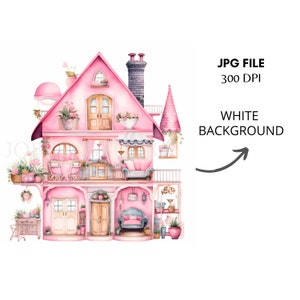 Pink Dollhouse Clipart Png,bundle 15 High Quality,toy Home,digital ...