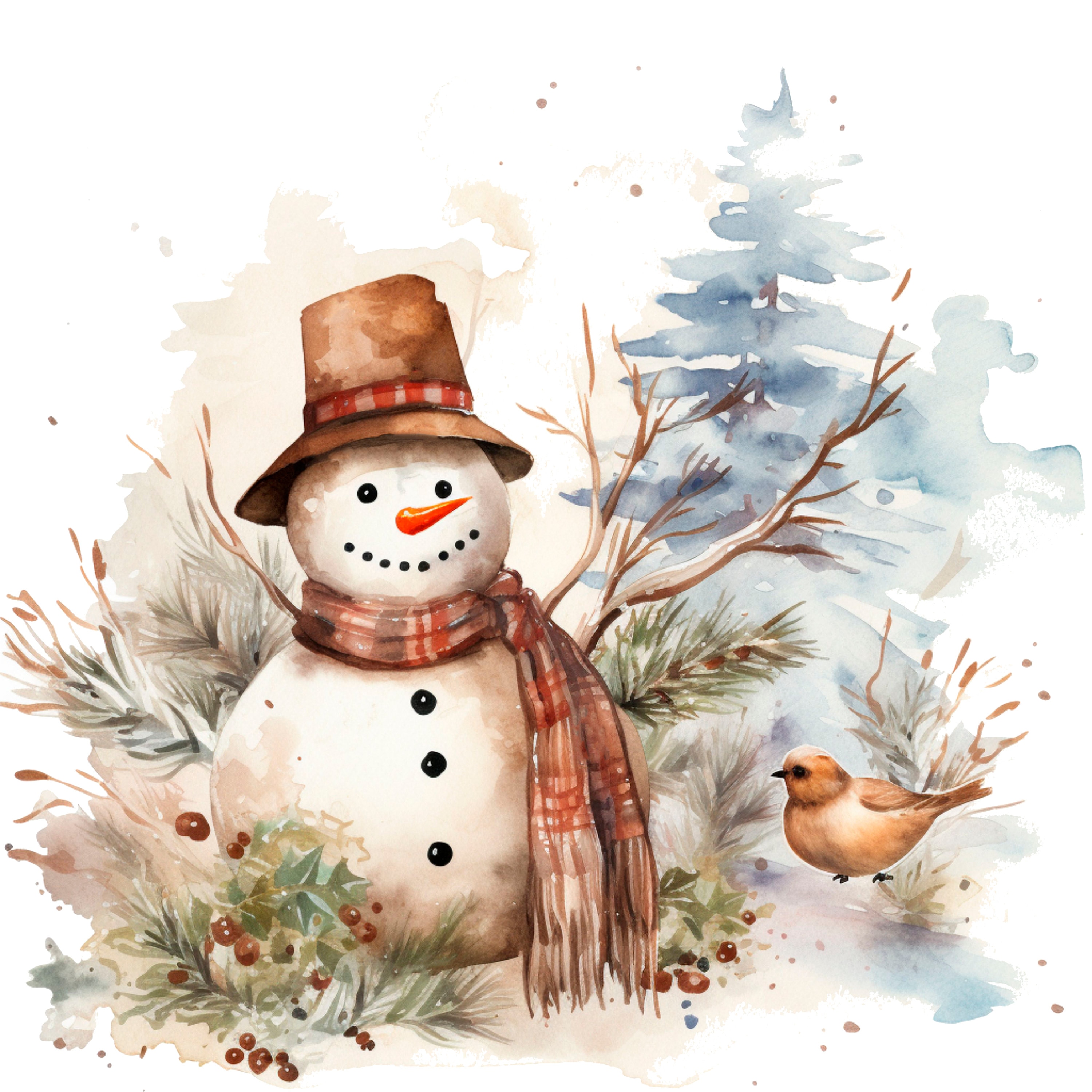 Christmas Snowman Clipart Png,bundle 15 High Quality Jpg,digital ...