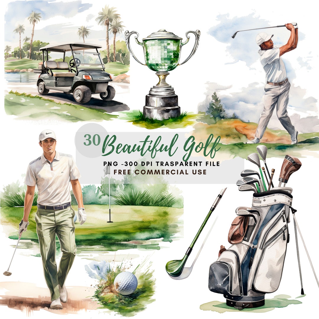 Golf Clipart Png,bundle 30 High Quality, Watercolor Sport Golf Digital ...