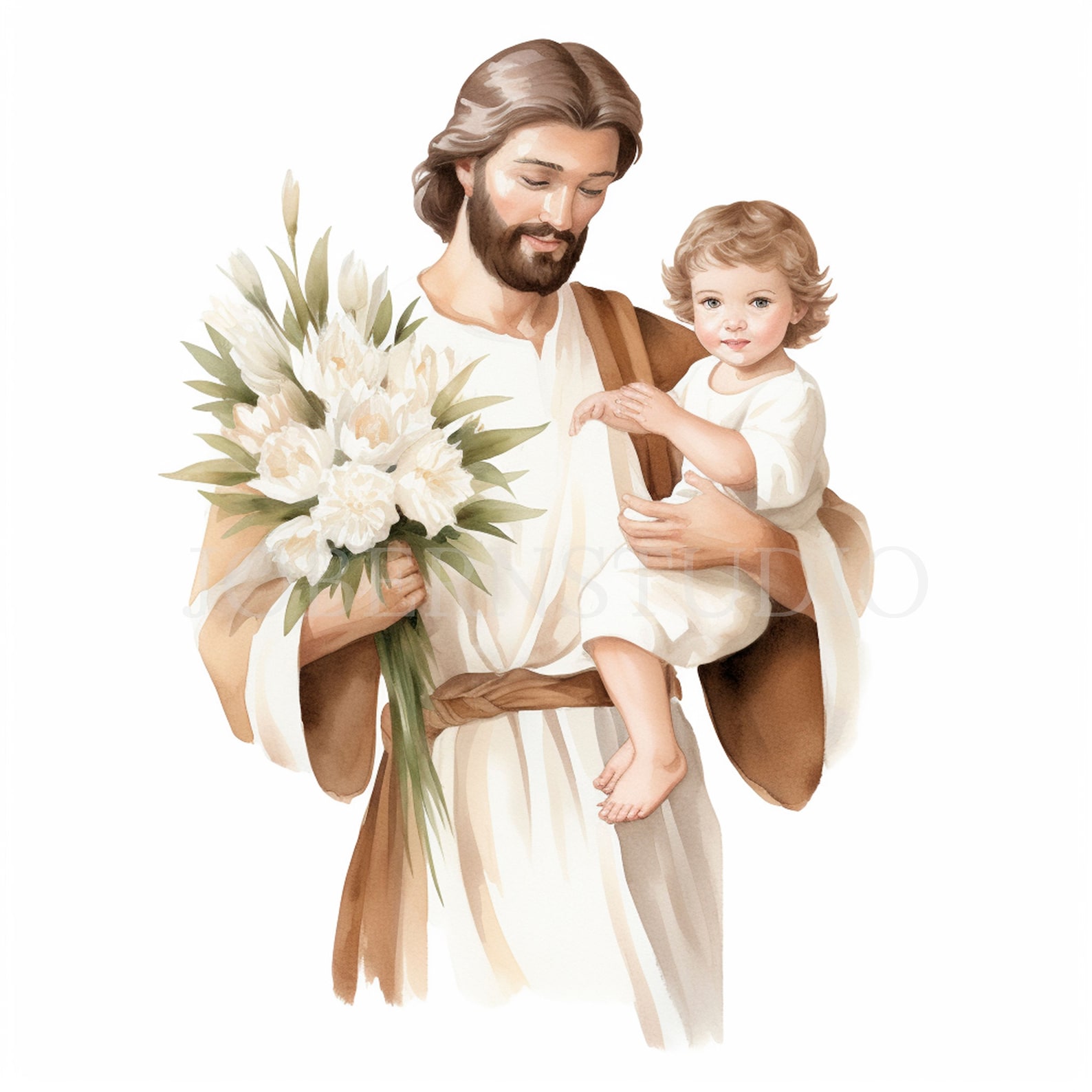 Saint Joseph Clipart Bundle 15 High Quality PNG, Saint Joseph With ...