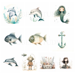 Undersea Clipart PNG, Bundle 37 High Quality,watercolor Sea Fish ...