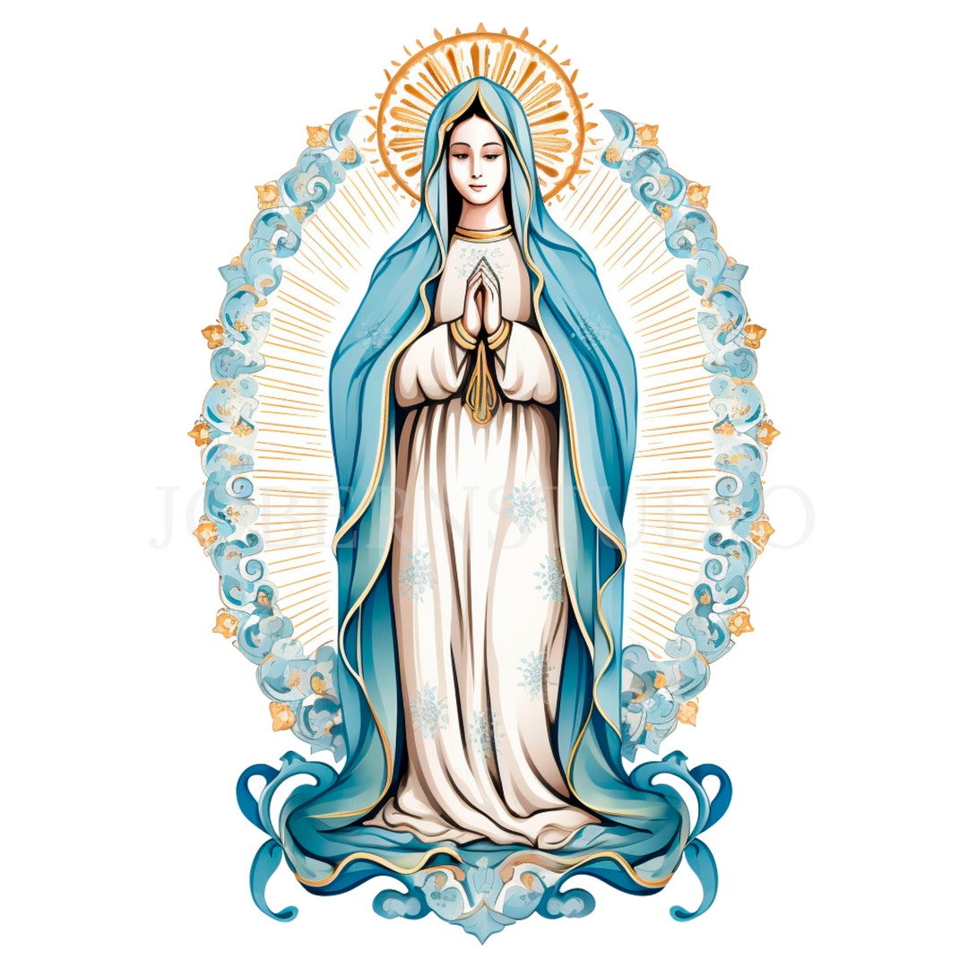 Virgin Mary Clipart,bundle 15 High Quality Png,watercolor Clip Art Jpg ...