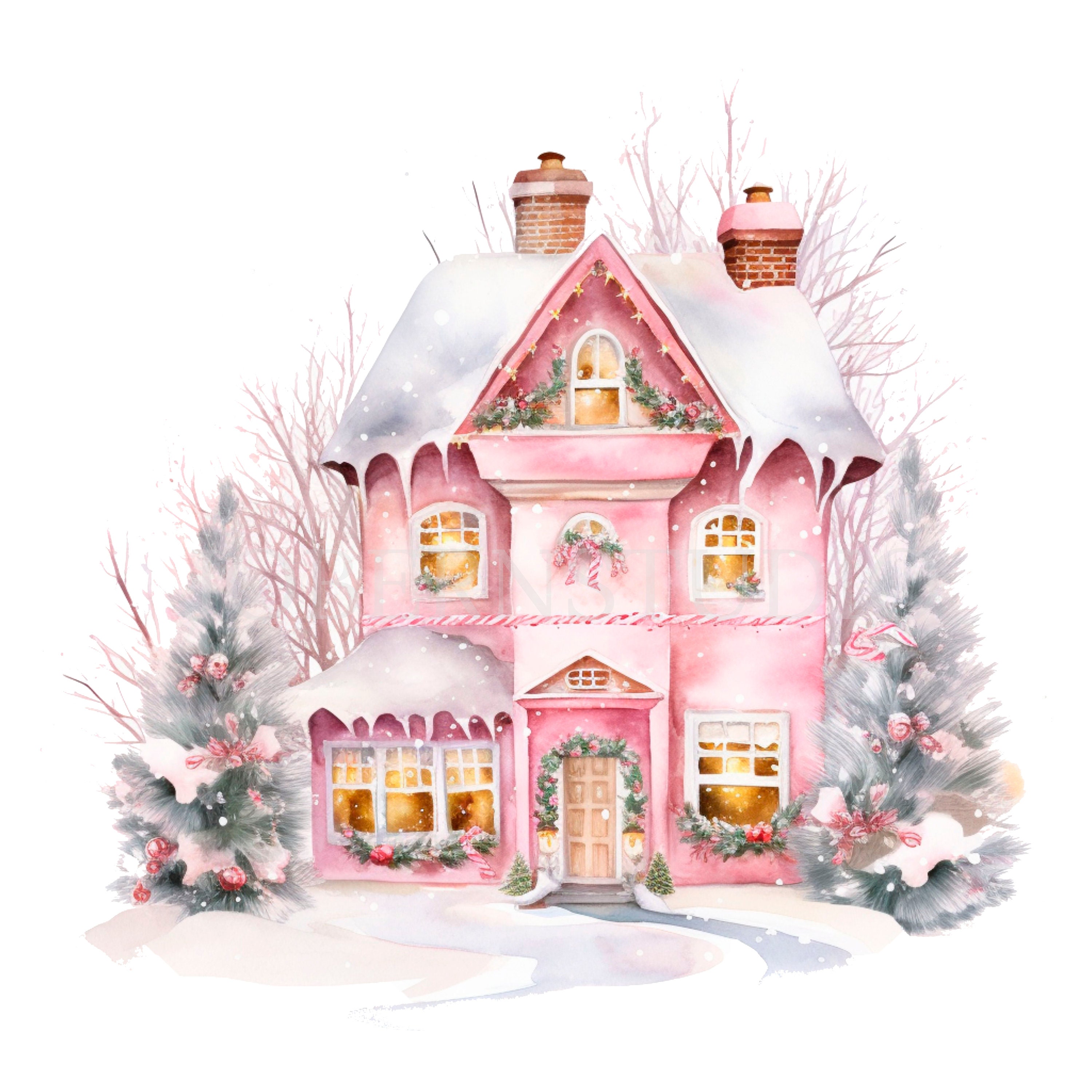 Cozy Winter House Clipart Png,bundle 15 High Quality Jpg,digital ...