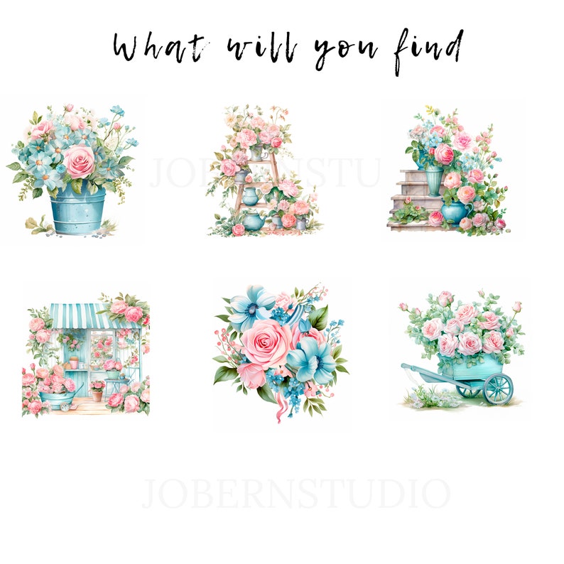 Shabby Chic Garden Clipart Bundle 15 High Quality Png,pink Flower ...