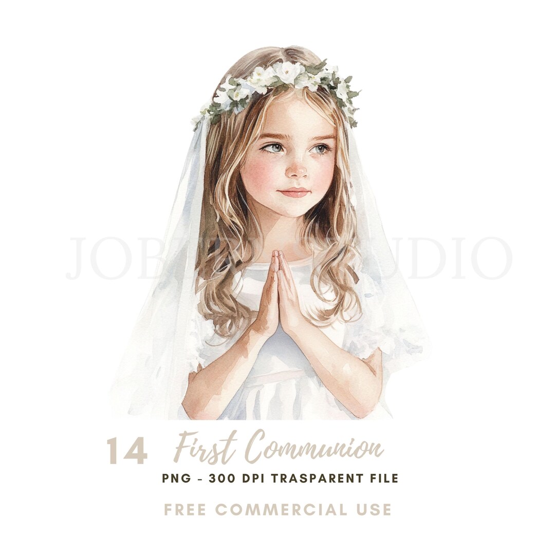 First Communion Clipart Png,bundle 14 High Quality, White Girl Praying ...