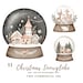 Christmas Snow Globe Clipart PNG Bundle 11 | Watercolor Christmas Beige ...