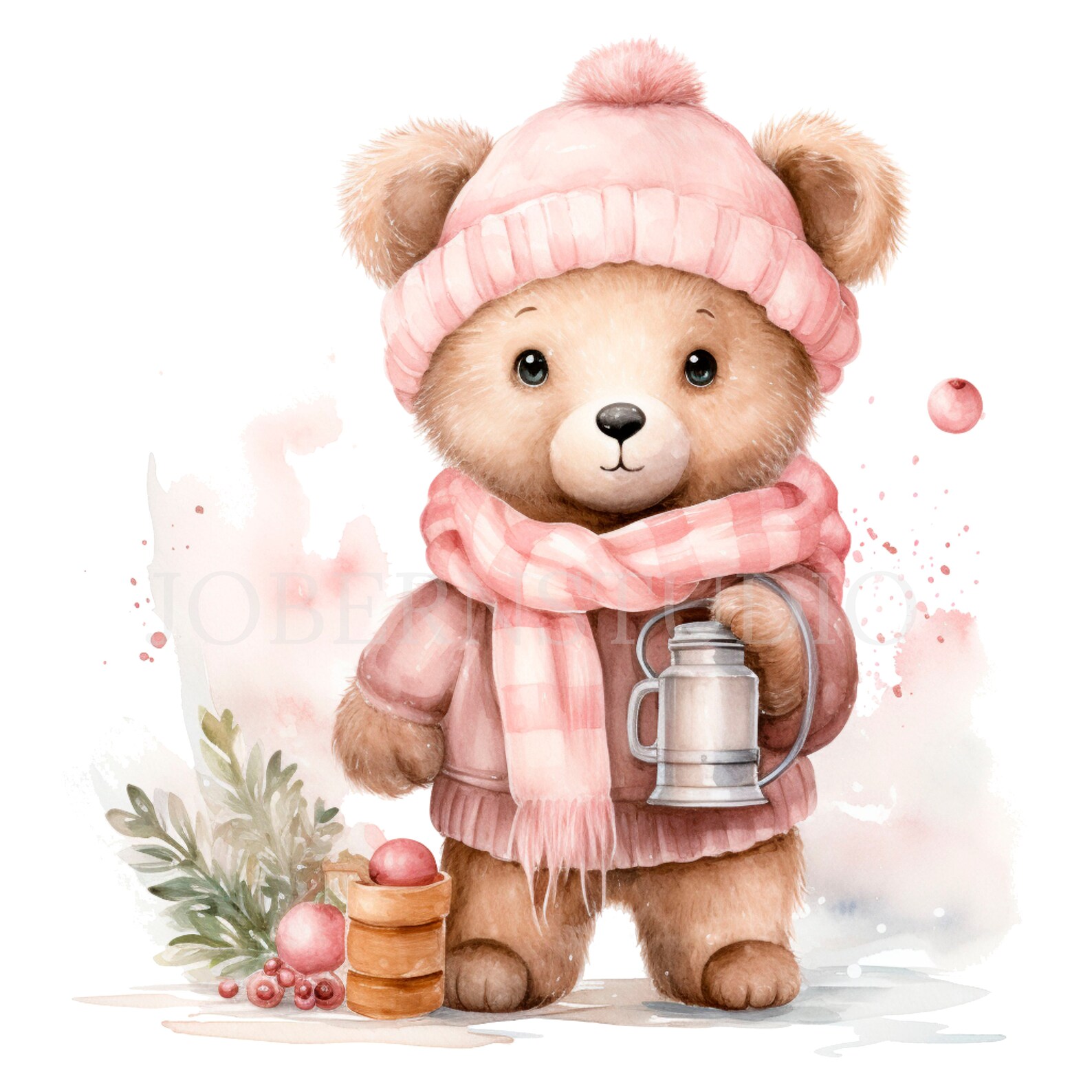 Winter Teddy Bear Clipart Pngbundle 15 High Quality - Etsy