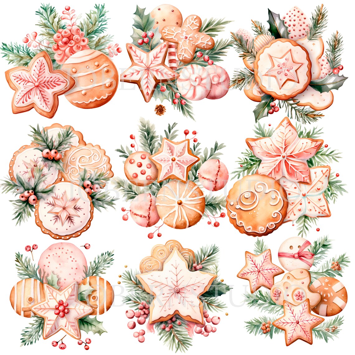 Christmas Cookies Clipart Bundle 15 High Quality - Etsy