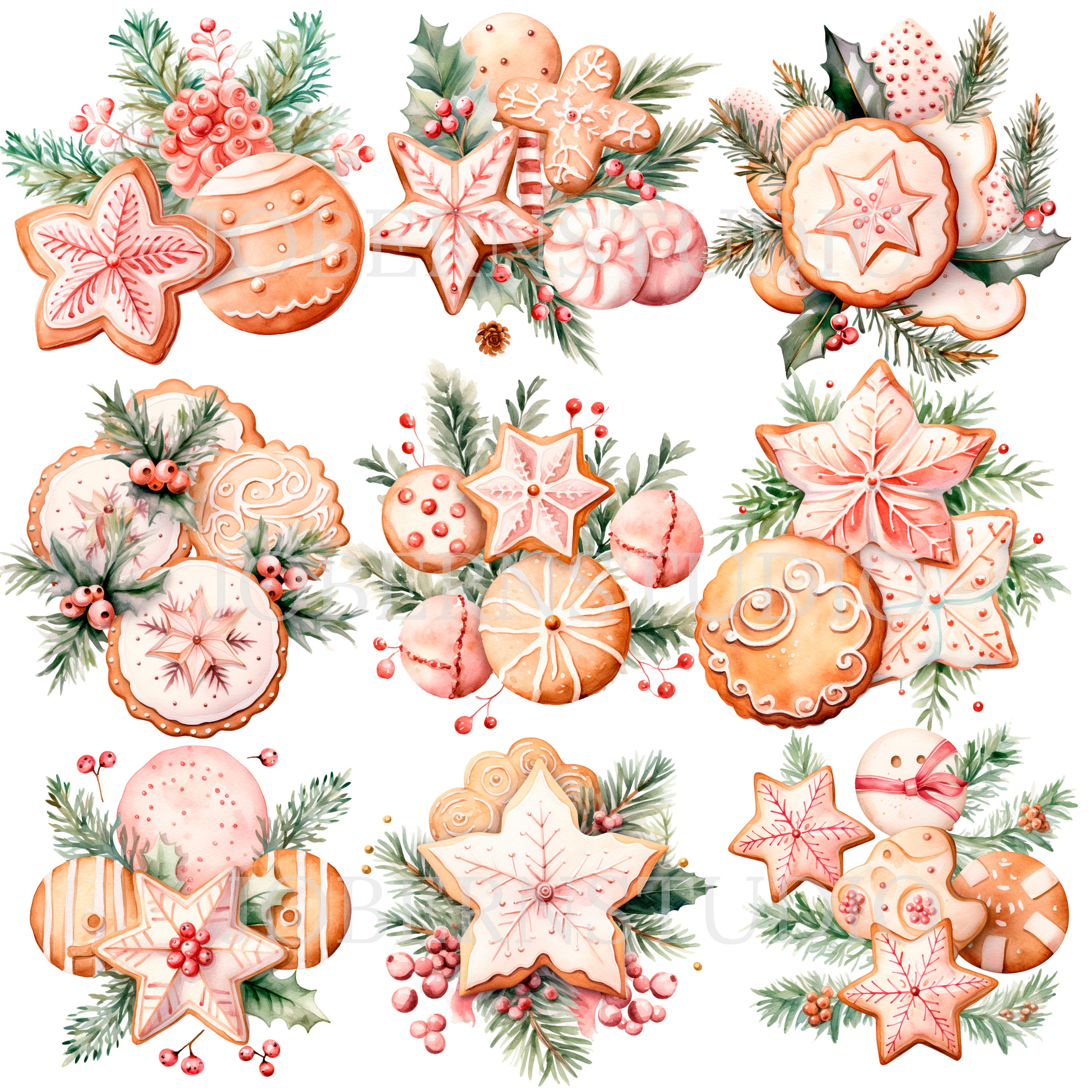 Christmas Cookies Clipart Bundle 15 High Quality - Etsy