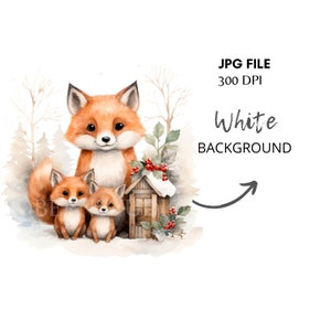 Woodland Family Animal Clipart Png,fox Bundle 15 High Quality Jpg ...