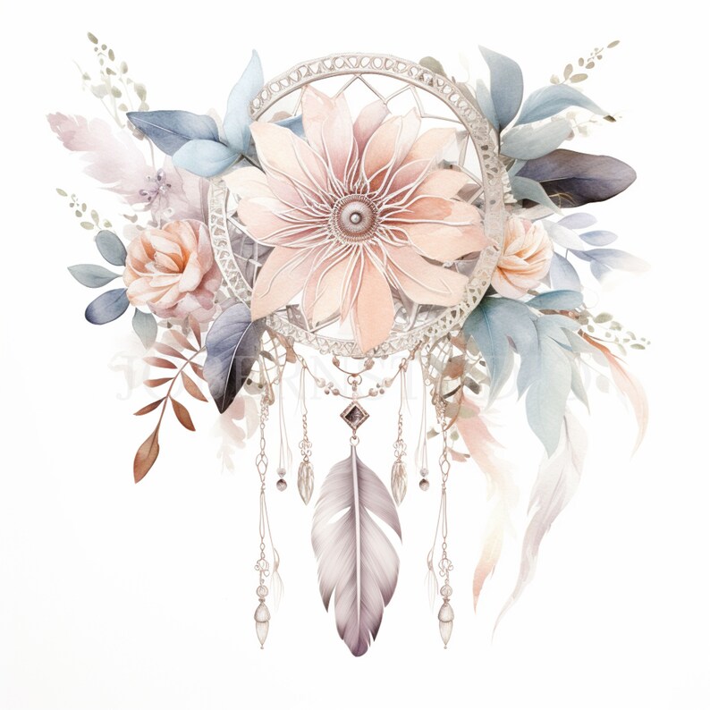 Boho Flower Clipart Bundle 10 High Quality Png,watercolor Floral ...