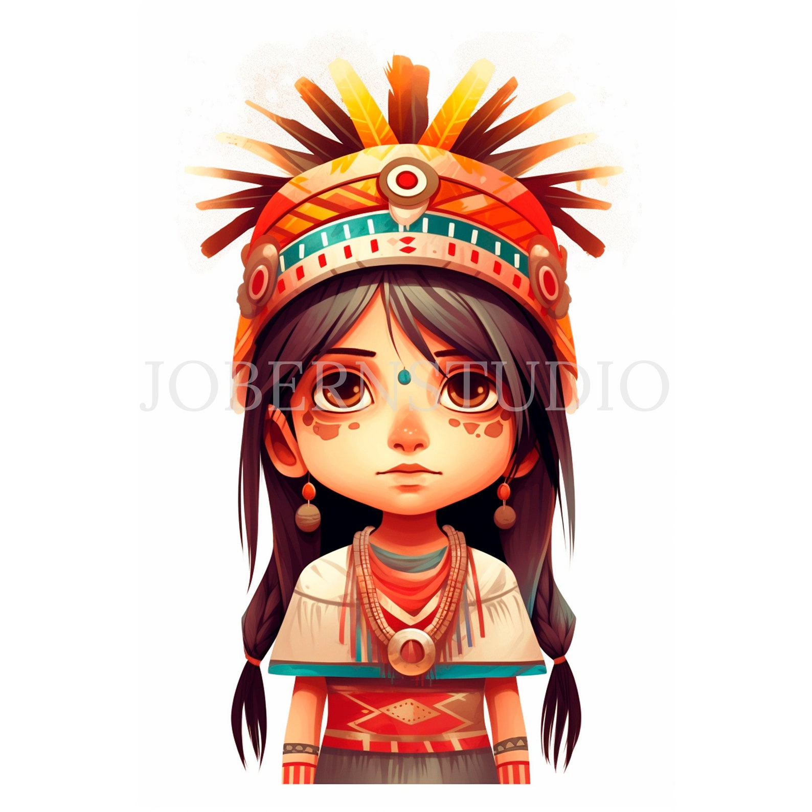 Watercolor Aztec Girl Clipart Png,bundle 10 High Quality ,digital ...