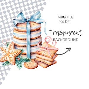 Christmas Cookies Clipart Bundle 15 High Quality Png,watercolor Clip ...