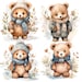 Winter Teddy Bear Clipartbundle 15 High Quality - Etsy
