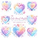 Cute Heart Clipart Bundle 12 High Quality PNG, Watercolor Heart Pastel ...