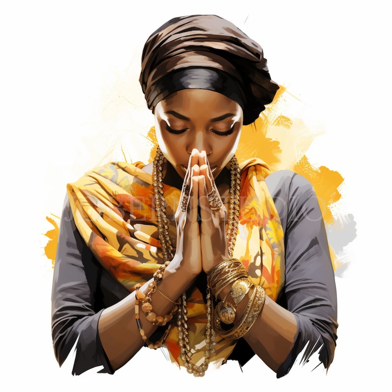 Black Woman Praying Clipart Png,bundle 15 High Quality Jpg,digital Download,card Making,digital ...