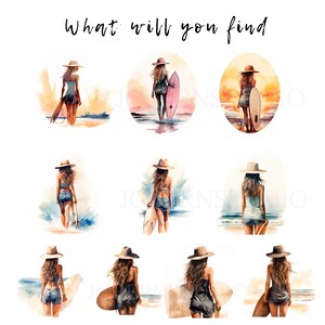 Sea Cowgirl Clipart Png,bundle 10 High Quality,woman Surfer, Printable ...