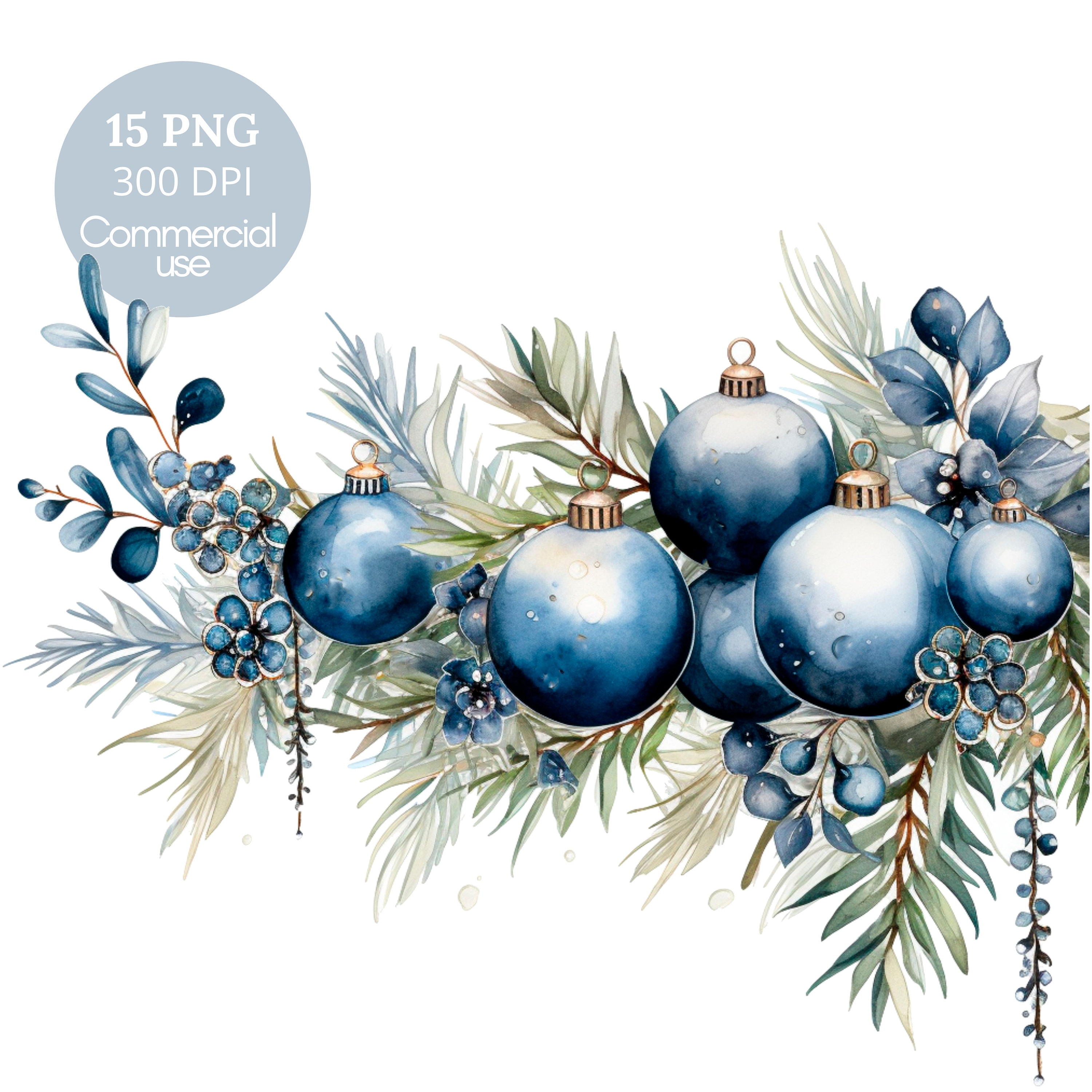 Blue Christmas Corner Border