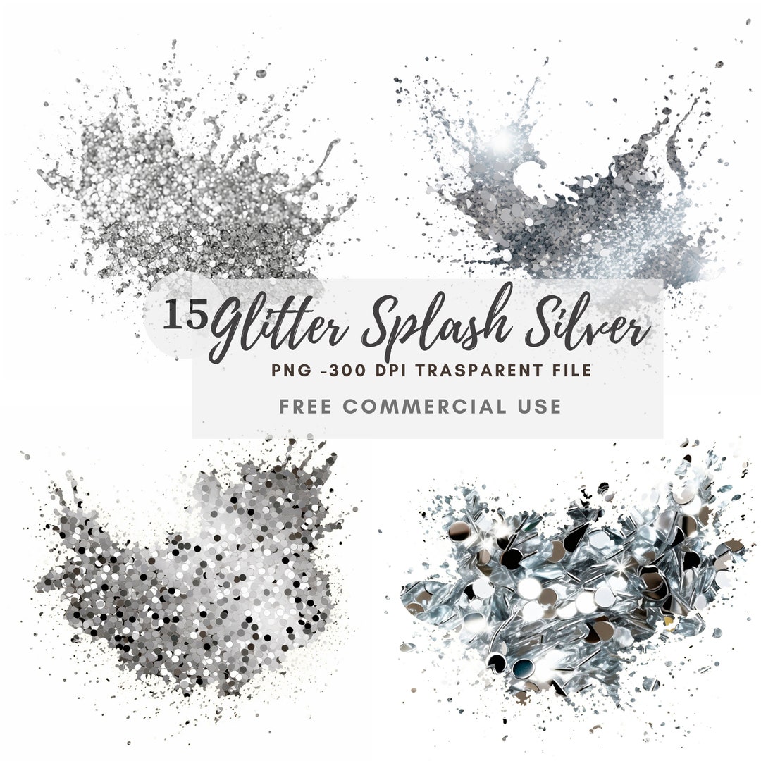 Silver Glitter Color Splash Clipart Png,bundle 15 High Quality Jpg ...