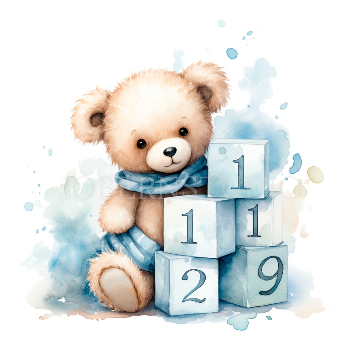 Blue Teddy Bear Clipart Pngbundle 15 High Quality Jpgdigital - Etsy