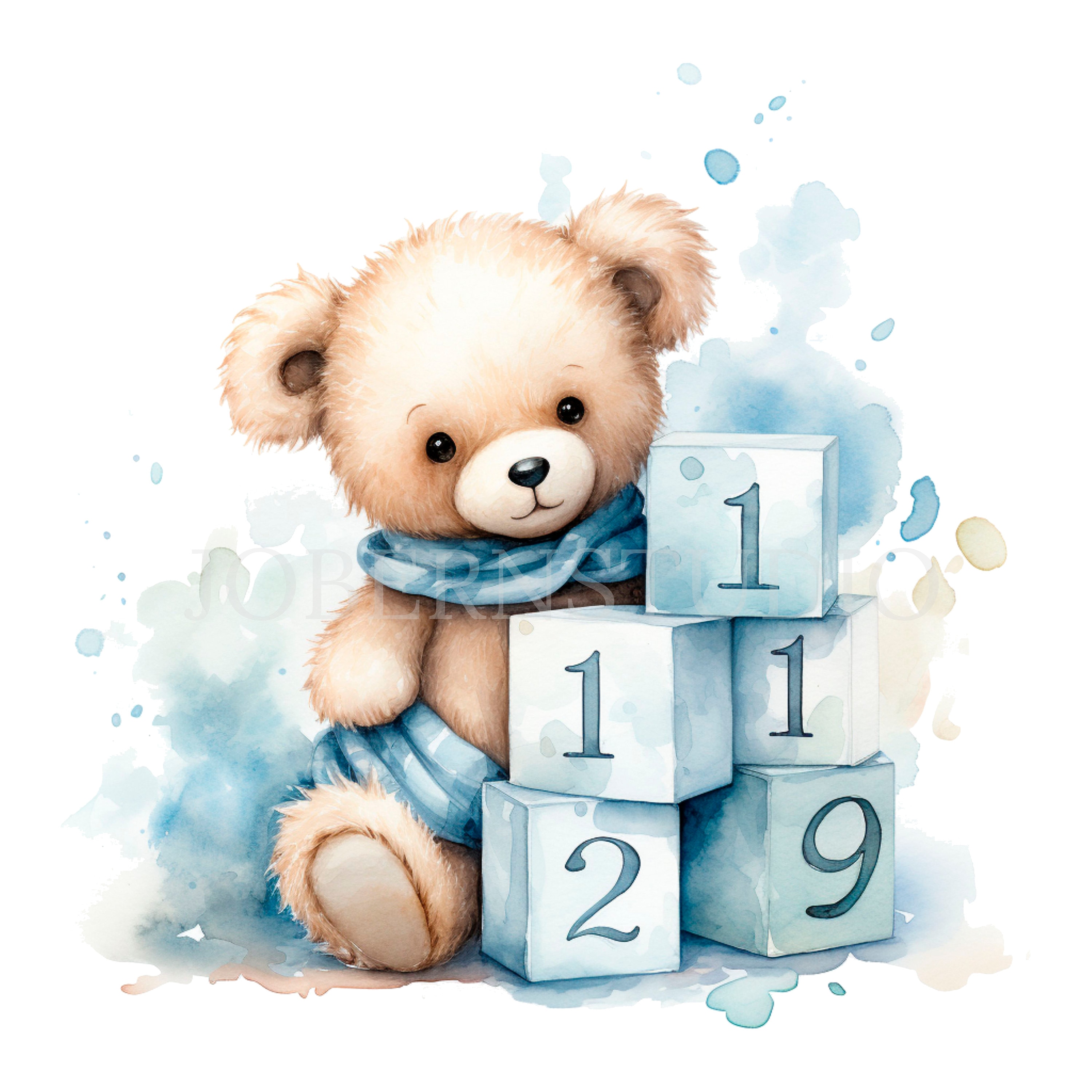 Blue Teddy Bear Clipart Pngbundle 15 High Quality Jpgdigital - Etsy