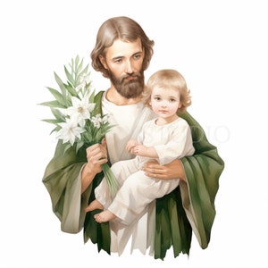 Saint Joseph Clipart Bundle 15 High Quality PNG, Saint Joseph With ...