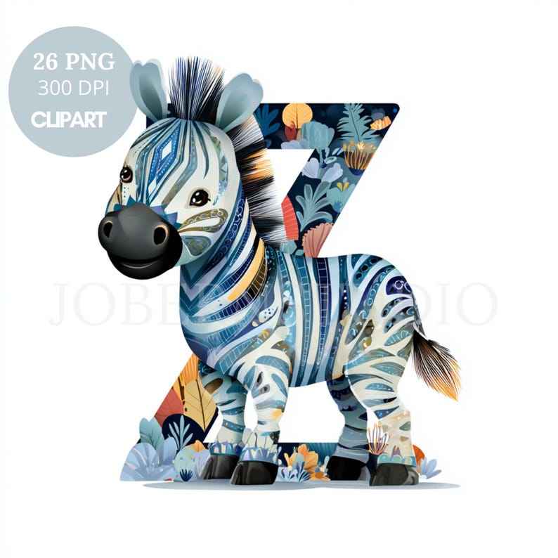 Nursery Alphabet Letter Clipart Bundle 26 High Quality PNG, Cartoon ...