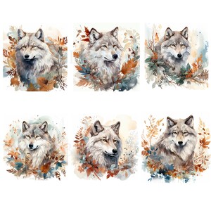 Wolf Fall Clipart Png,bundle 15 High Quality Jpg,watercolor Digital ...